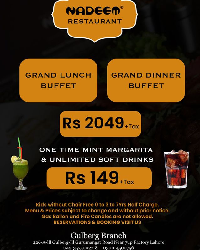 Nadeem Tikka Menu in Lahore | Rated 0 | (Aug, 2025)