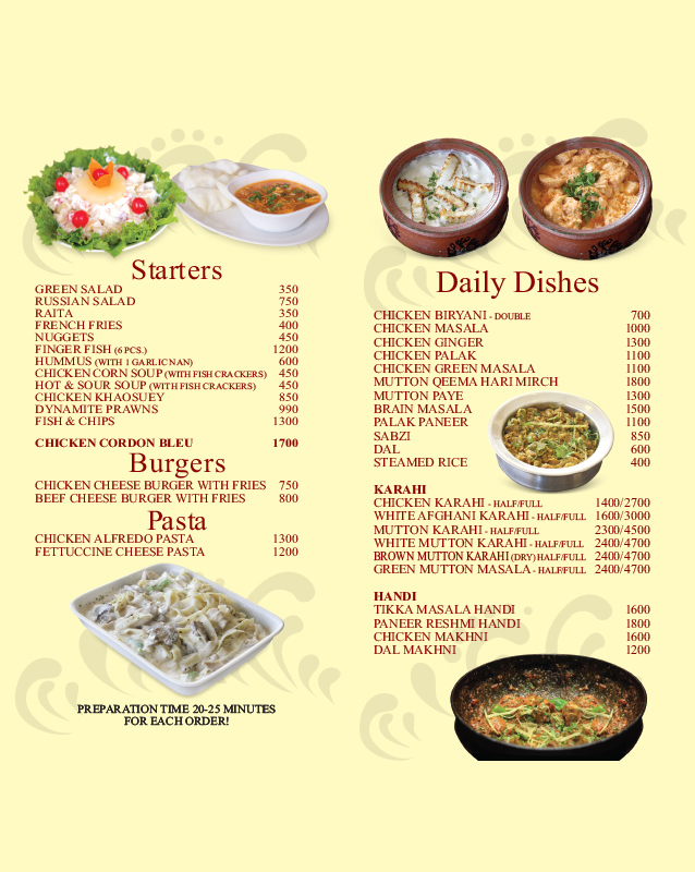 Dubai Restaurant Menus
